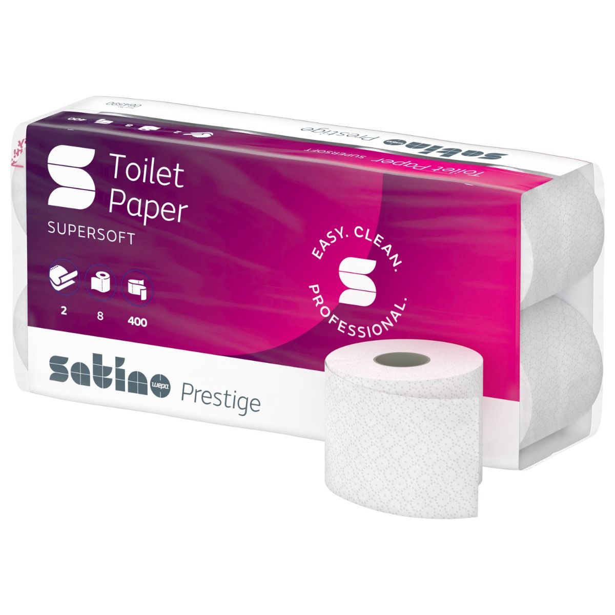 064590 Satino Prestige Toiletpapier 400 vel cellu. 2lg - GROS Hygiëne ...