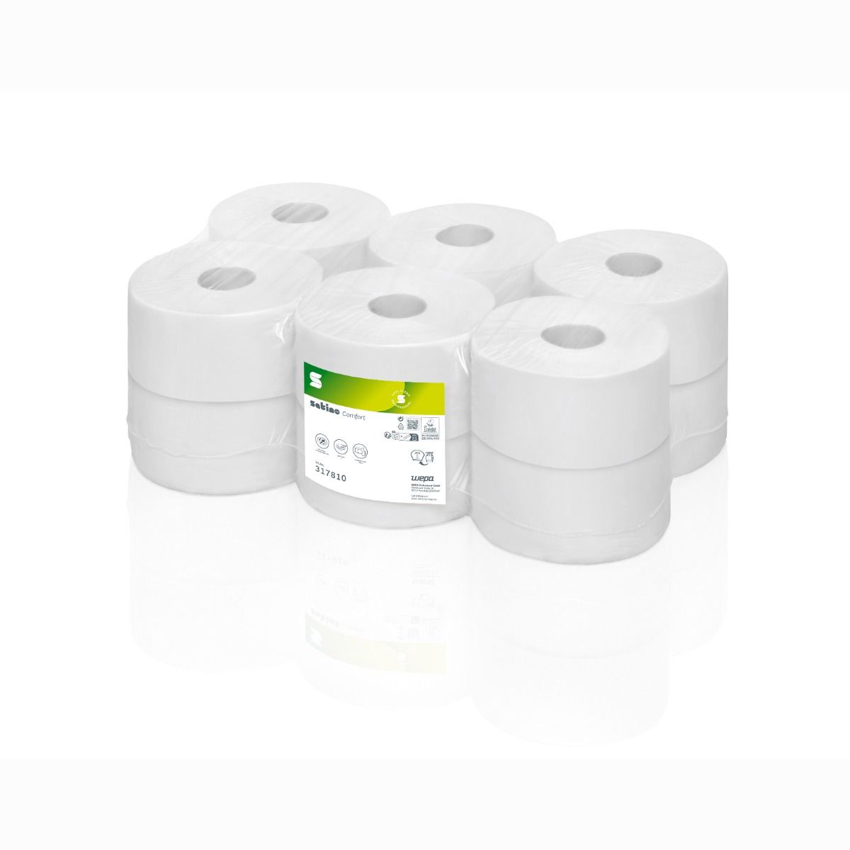 317810 Satino Comfort toiletp. mini jumborol, 2lg, (12 rol) - GROS ...